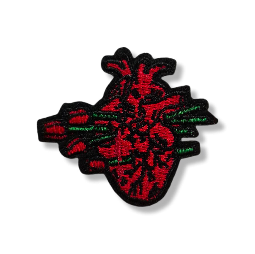 Anatomical Heart, Anatomical Heart Patch, Iron-on Patch, Patches, Iron ...