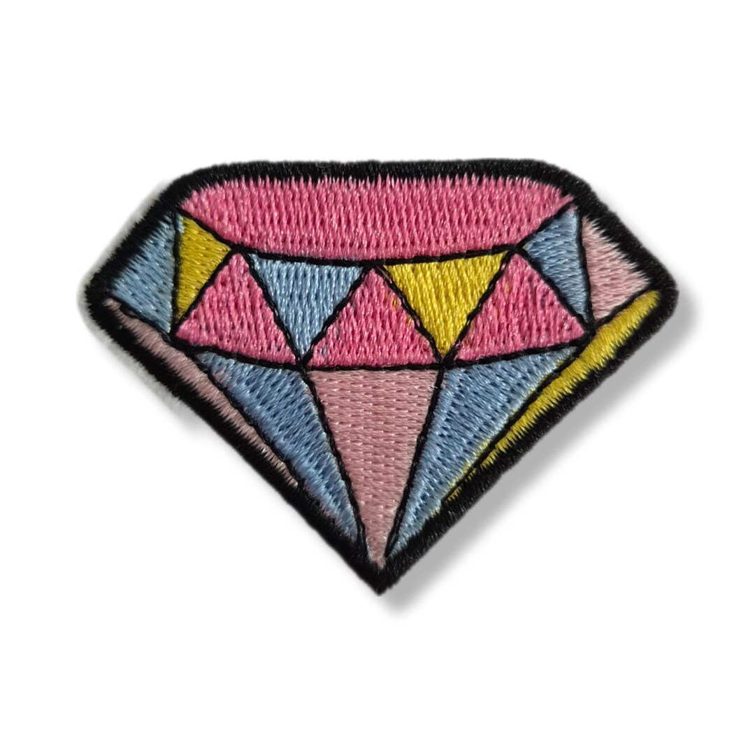 Diamond, Diamond Patch, Diamond Badge, Iron-on, Embroidered, Patches ...