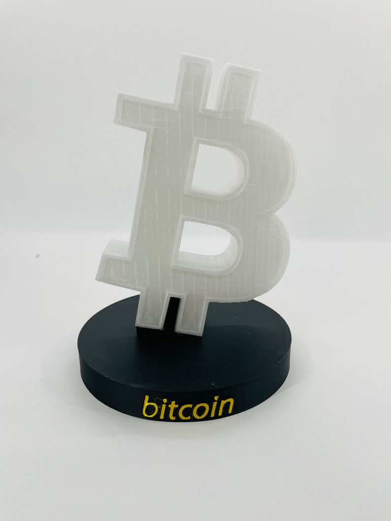 3D Printing Bitcoin Logo With Base, Fluorescent - Etsy