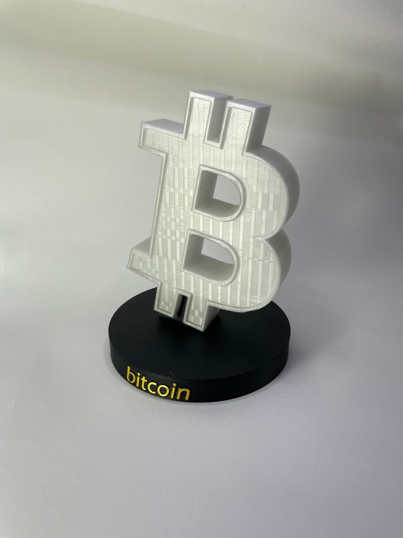 3D Printing Bitcoin Logo With Base, Fluorescent - Etsy