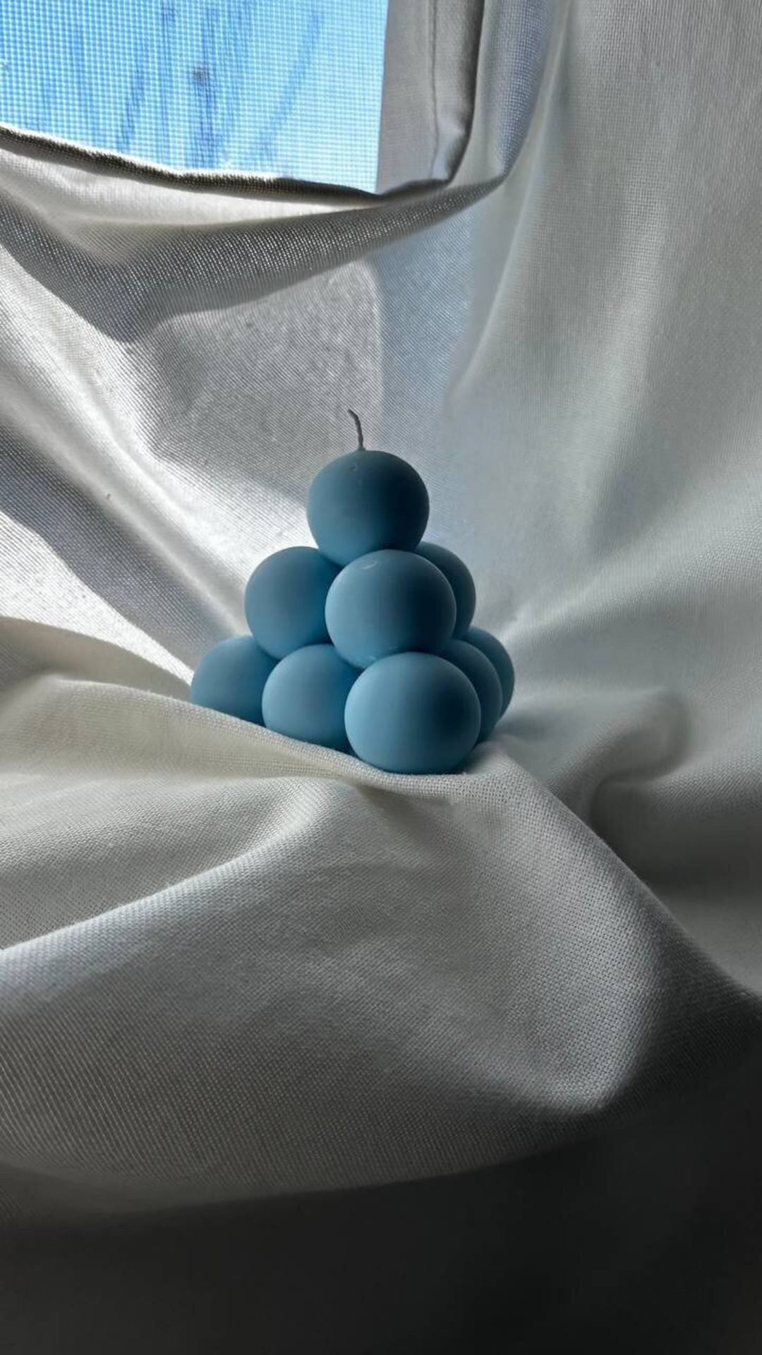 Handmade BLUE Pyramid Triangle Bubble Candle Scent Lemon Lavender - Etsy
