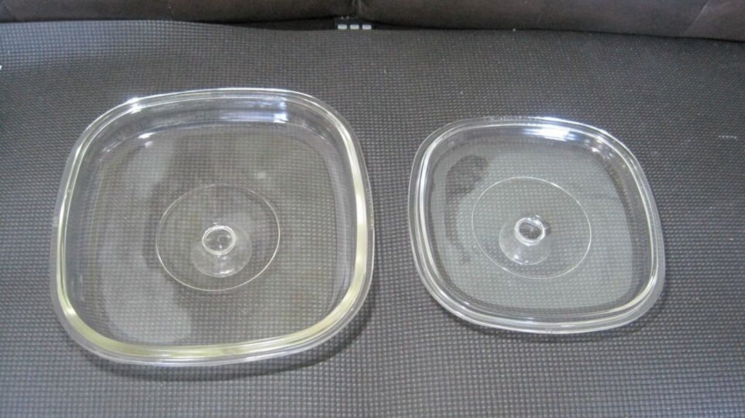 2 Pyrex Glass LIDS : A-12-C (NEW) and A-9-C Lids for Corning Ware ...