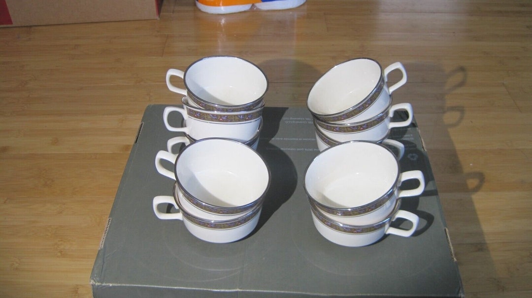10 Tea Coffee Cups Constantine by Franciscan Fine China 3 5/8" Made in ...