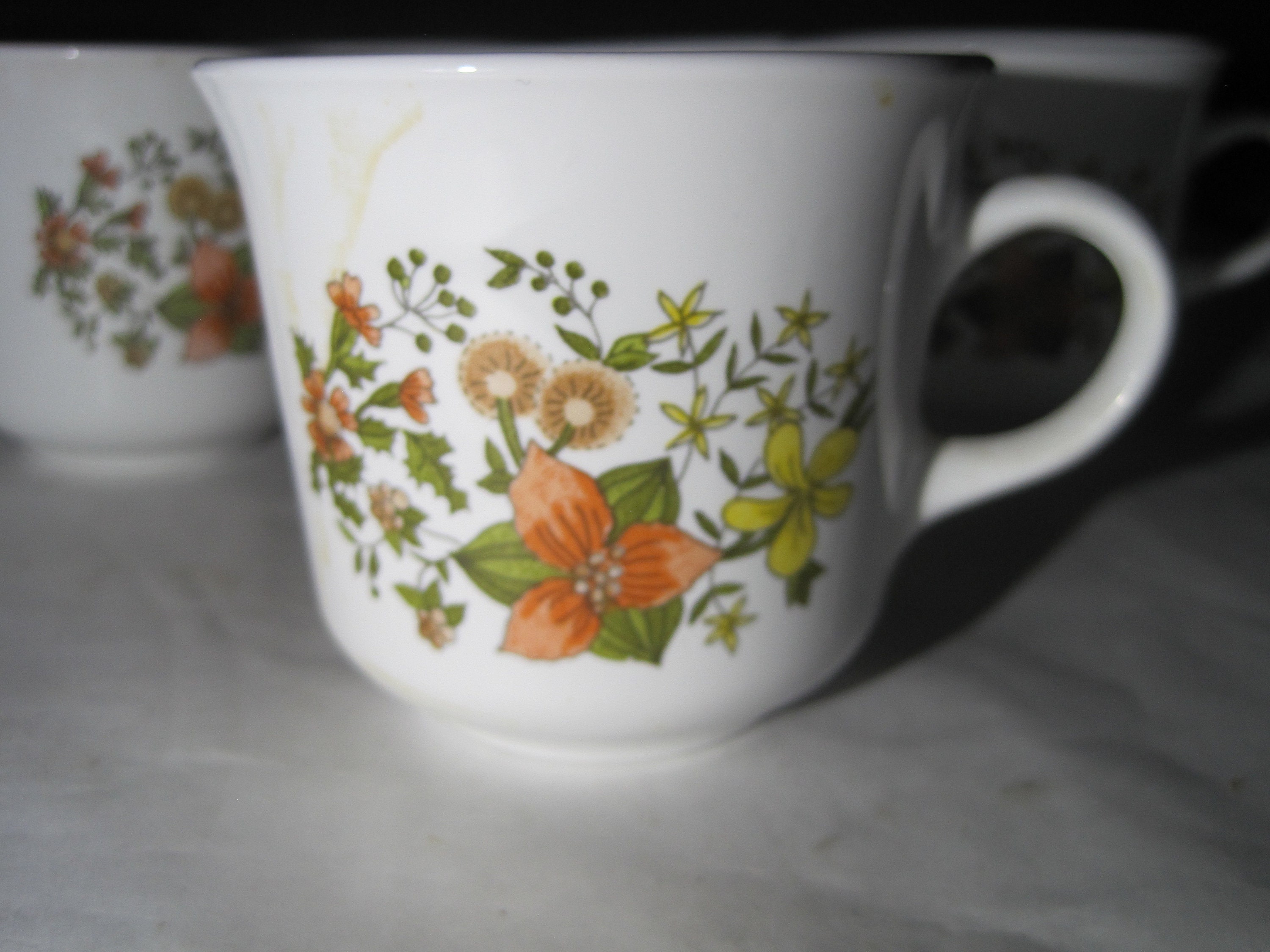 8 Corning Ware Cups "wildflower Pattern" Microwavable Use Made in USA ...