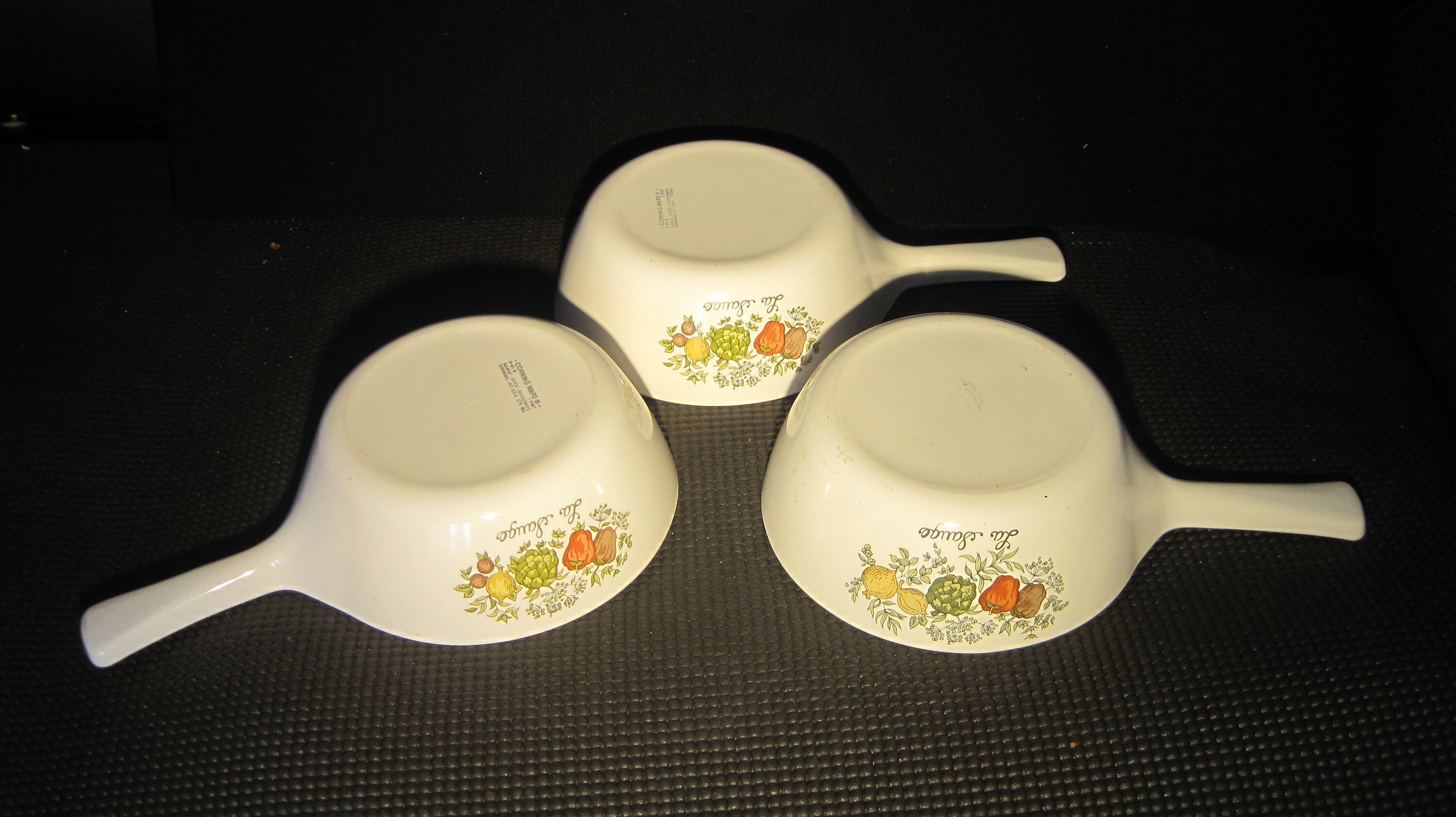 3 Corning Ware Spice of Life P-83-B Pans 6 1/2" With Handles W/ 1 Lid ...