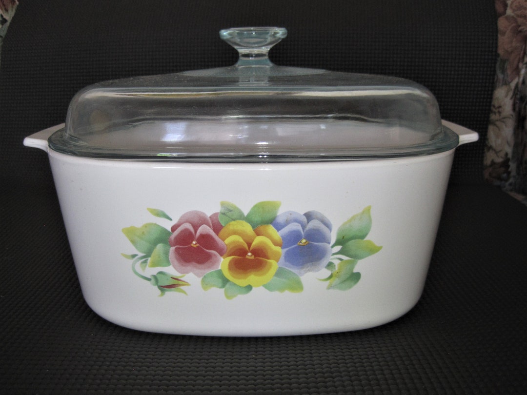 5 Qt. Corning Ware A-5-B Pansies Summer Blush Casserole Dish - Etsy