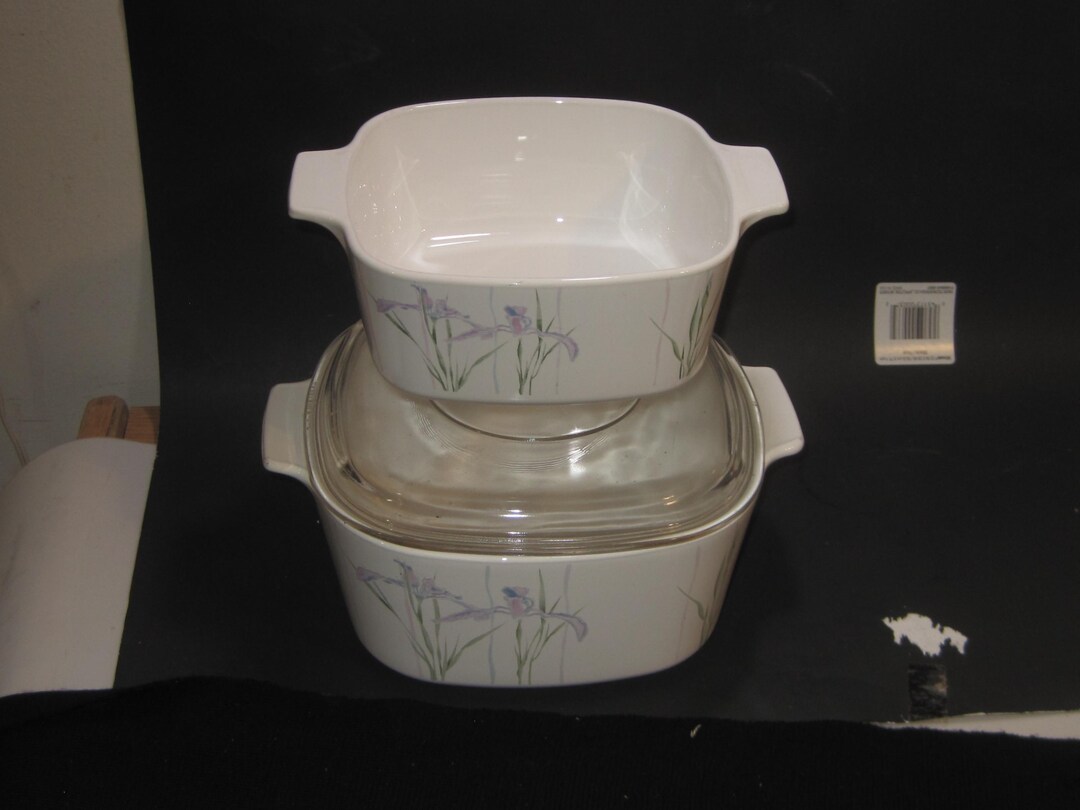 2 Shadow Iris Corning Ware Casserole 2 Qt. 8" X 8"with Lid and 1 1/2 Qt. No Lid - Etsy