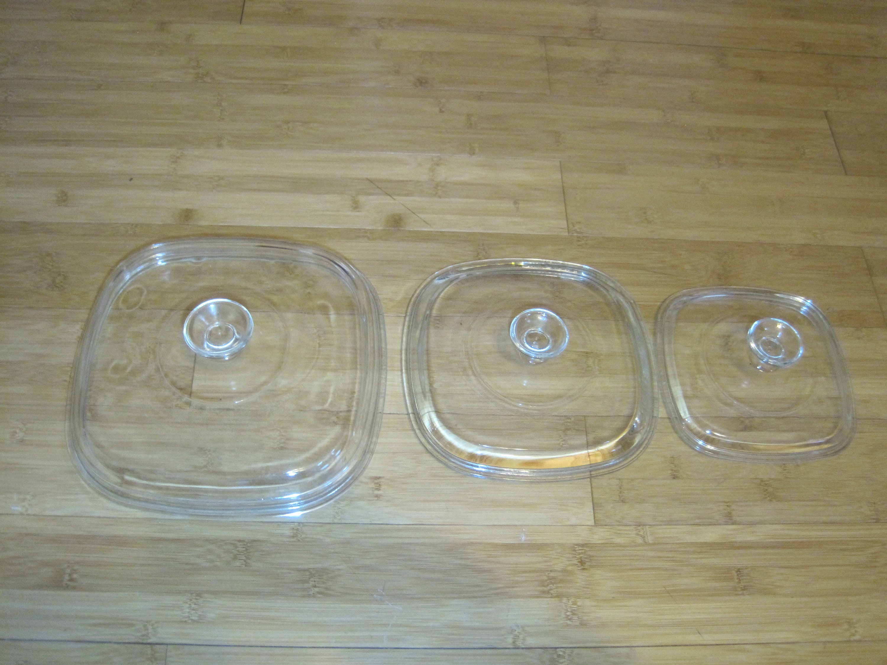 2 Pyrex Glass LIDS : A-12-C, A-9-C Lid for Corning Ware Square ...