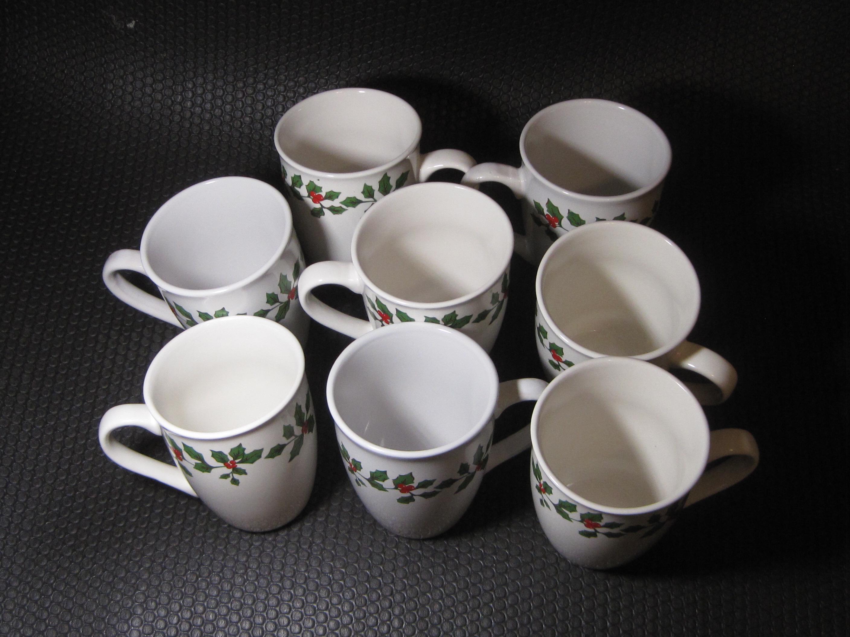 8 Royal Norfolk Coffee Mug Cups Christmas Holly 4 1/4 Tall - Etsy