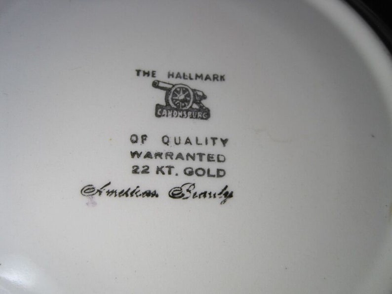 25 Vintage CANONSBURG Hallmark Dishes Rose BOUQUET 22 K GOLD 1937 - Etsy