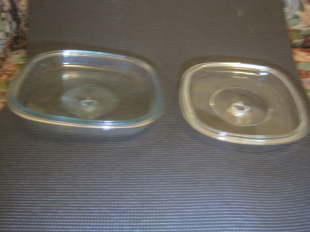 2 Pyrex Lids A-7-C & A-12-C Lids for Corning Ware Casseroles 7" X 7 ...