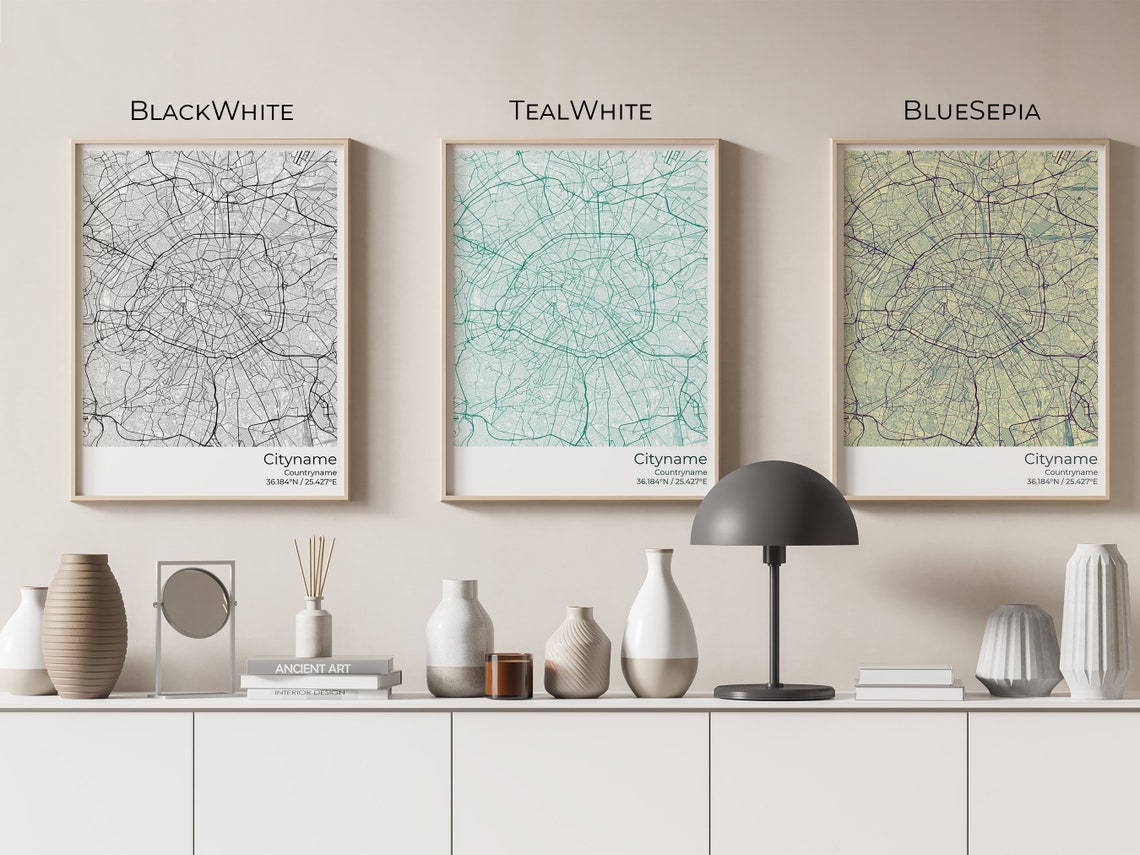 Custom City Map Digital Print Personalized Map Custom Map - Etsy