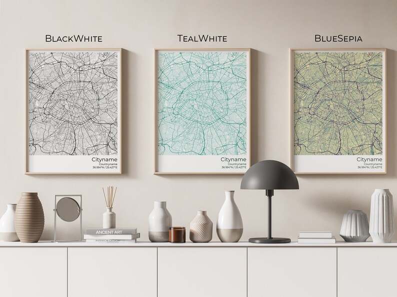 Custom City Map Digital Print Personalized Map Custom Map | Etsy