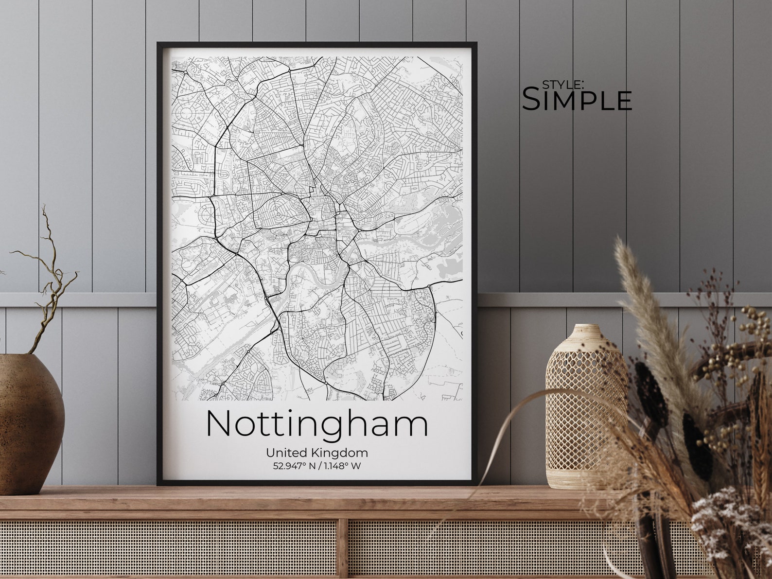 Nottingham City Map Digital Download Map Map of Nottingham - Etsy