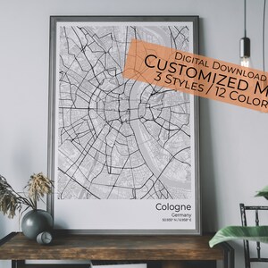 Custom City Map Digital Print Personalized Map Custom Map | Etsy