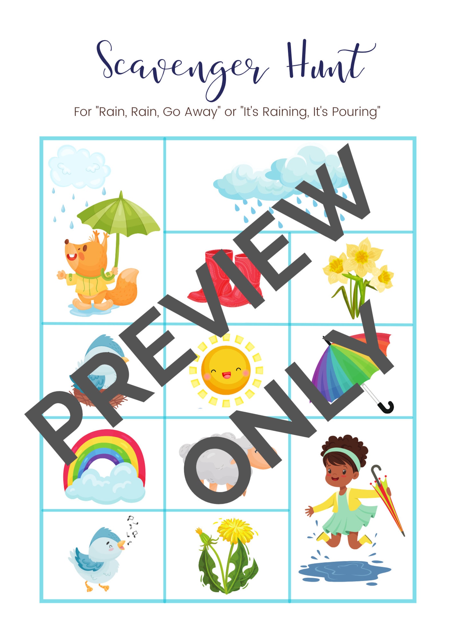 Printable Scavenger Hunt, Musical Scavenger Hunts, Spring-themed ...