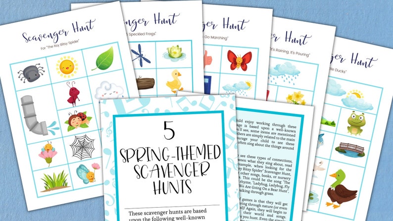 Printable Scavenger Hunt, Musical Scavenger Hunts, Spring-themed ...