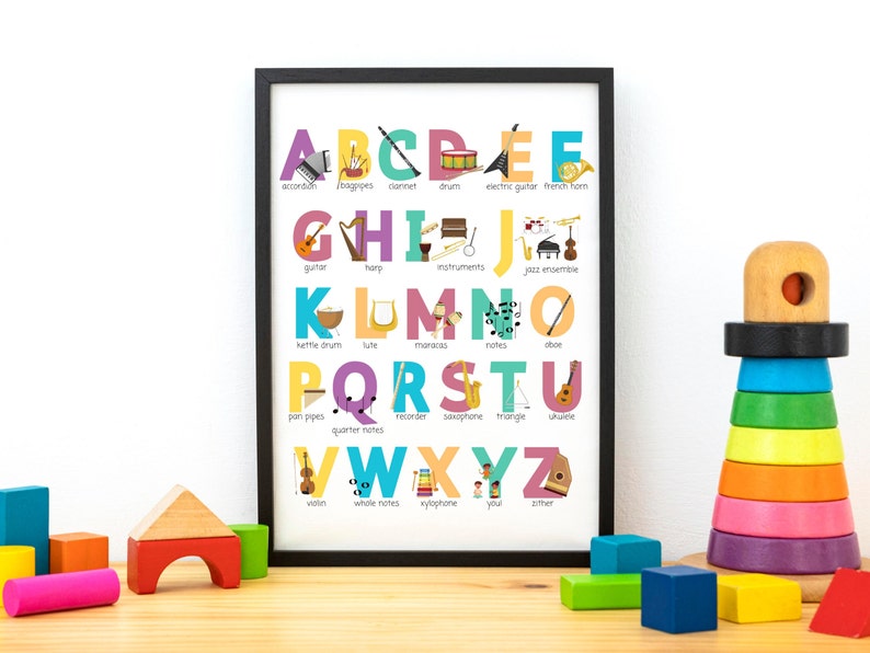 Musical Alphabet Poster - Digital Download; Alphabet Print; Educational ...