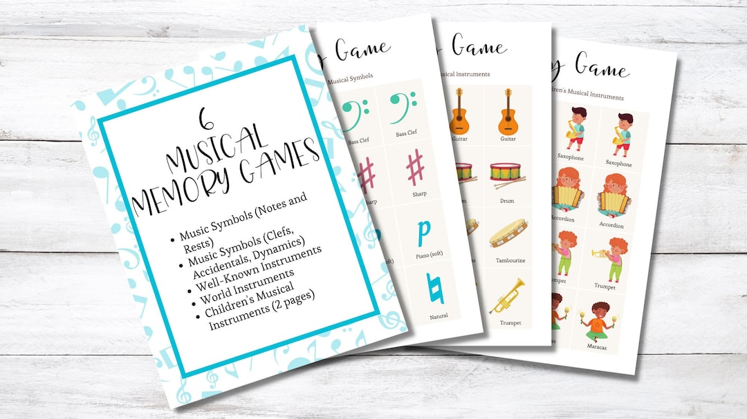 Music Memory Game, Printable Music Matching Game, Digital Download - Etsy