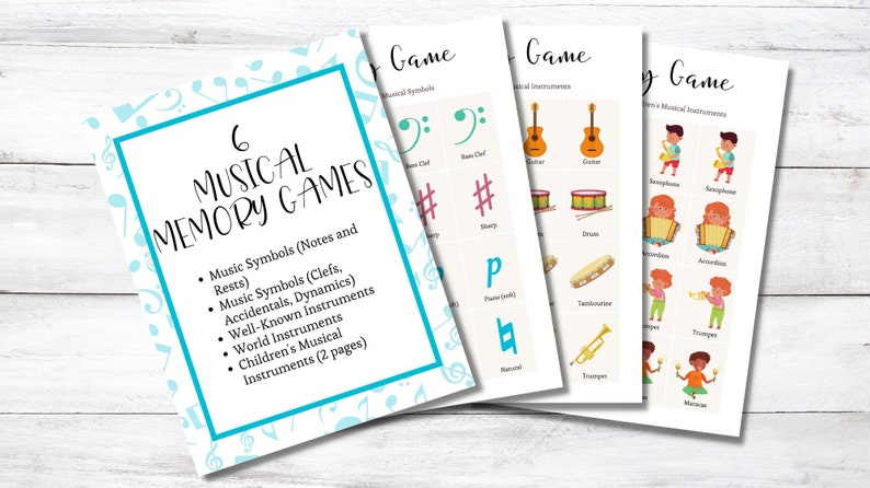Music Memory Game, Printable Music Matching Game, Digital Download - Etsy