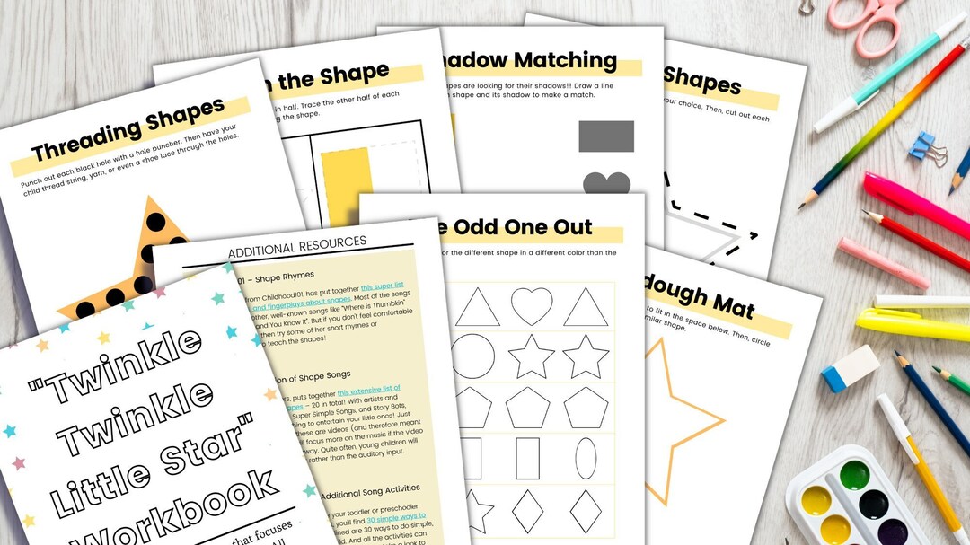 Printable BUNDLE Preschool Activity Workbook Based on twinkle, Twinkle ...