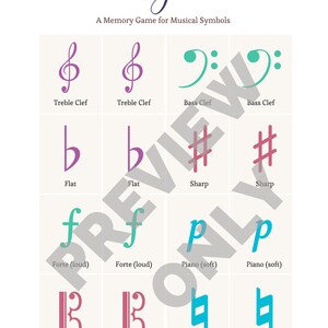 Music Memory Game, Printable Music Matching Game, Digital Download ...
