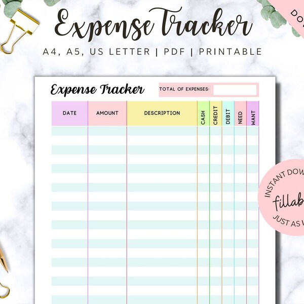 Expense Tracker - Etsy