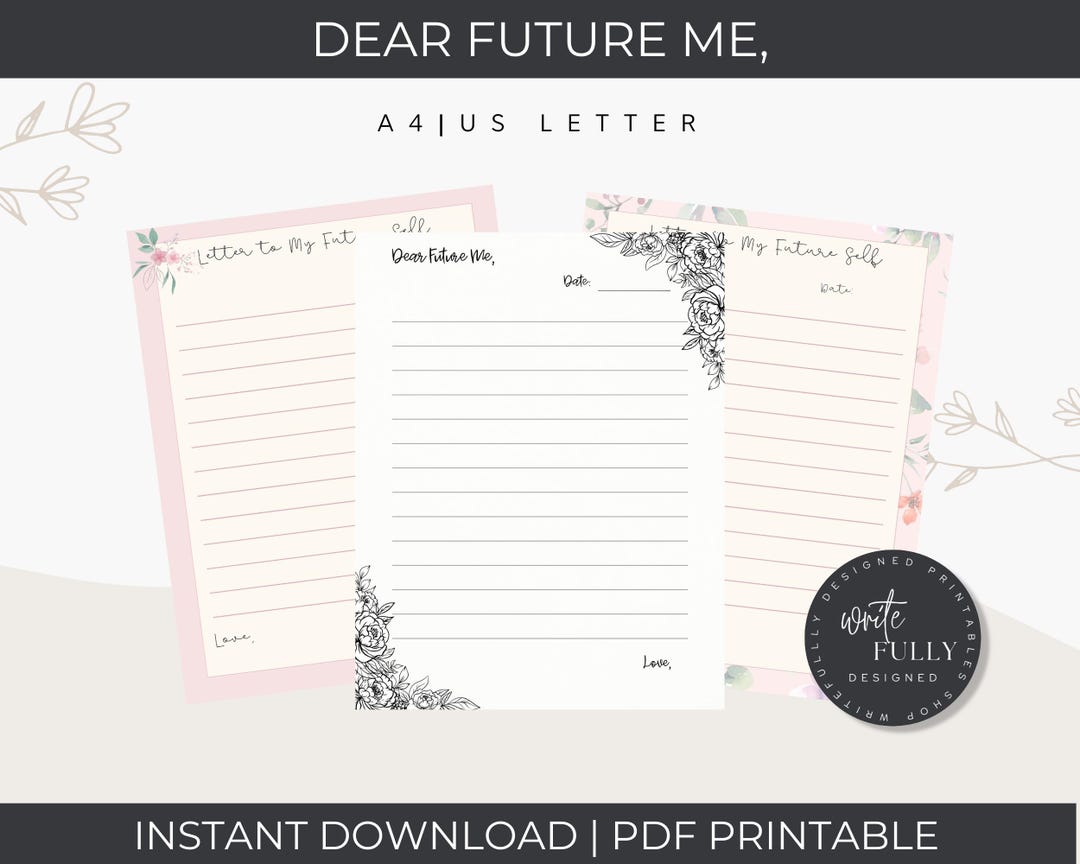 Letter to My Future Self Template, Goal Setting (PDF Printable) - Etsy