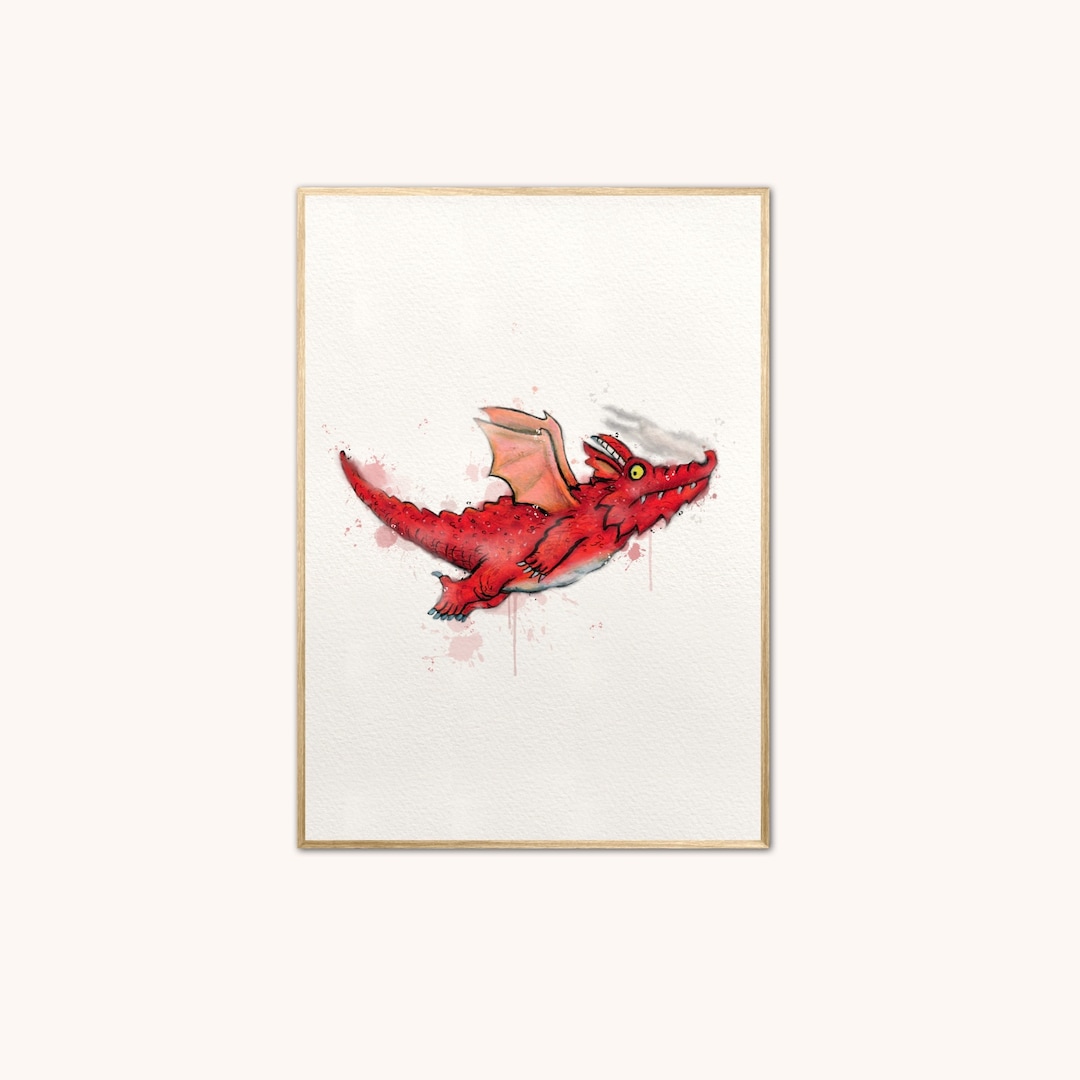 Dragon Room on the Broom Print, Wall Art, Poster, Gender Neutral ...