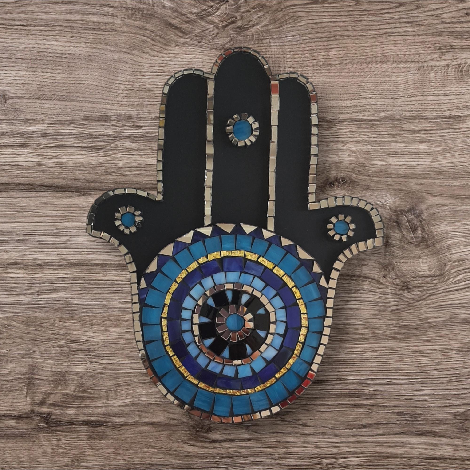 Glass Mosaic Hamsa Hand - Etsy