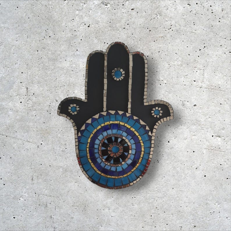 Glass Mosaic Hamsa Hand - Etsy