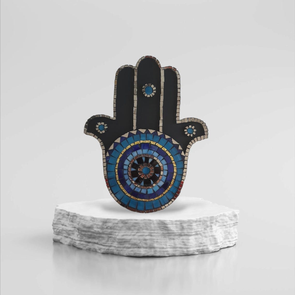 Glass Mosaic Hamsa Hand - Etsy