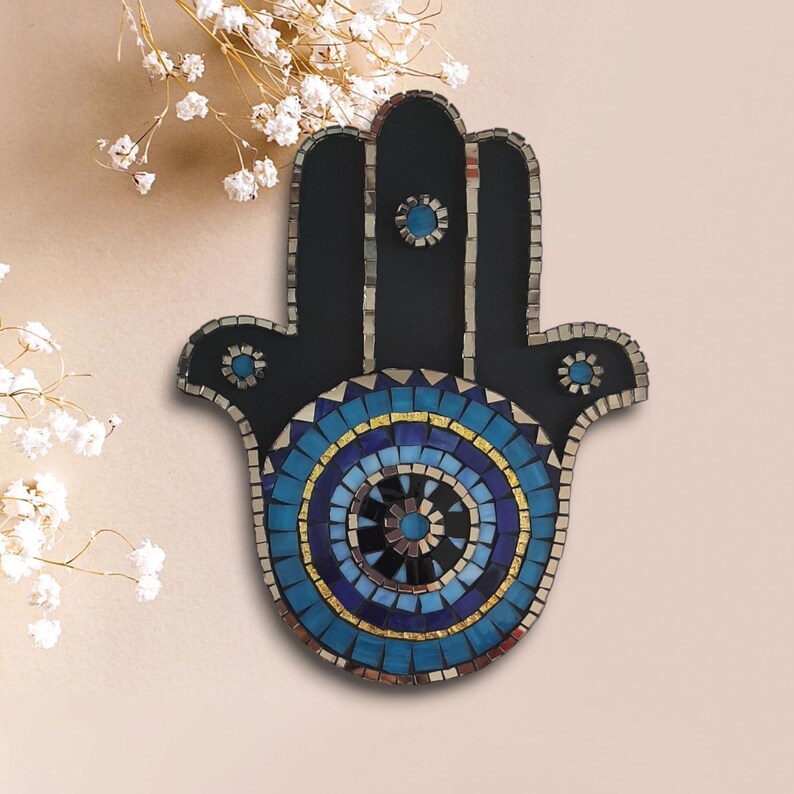 Glass Mosaic Hamsa Hand - Etsy