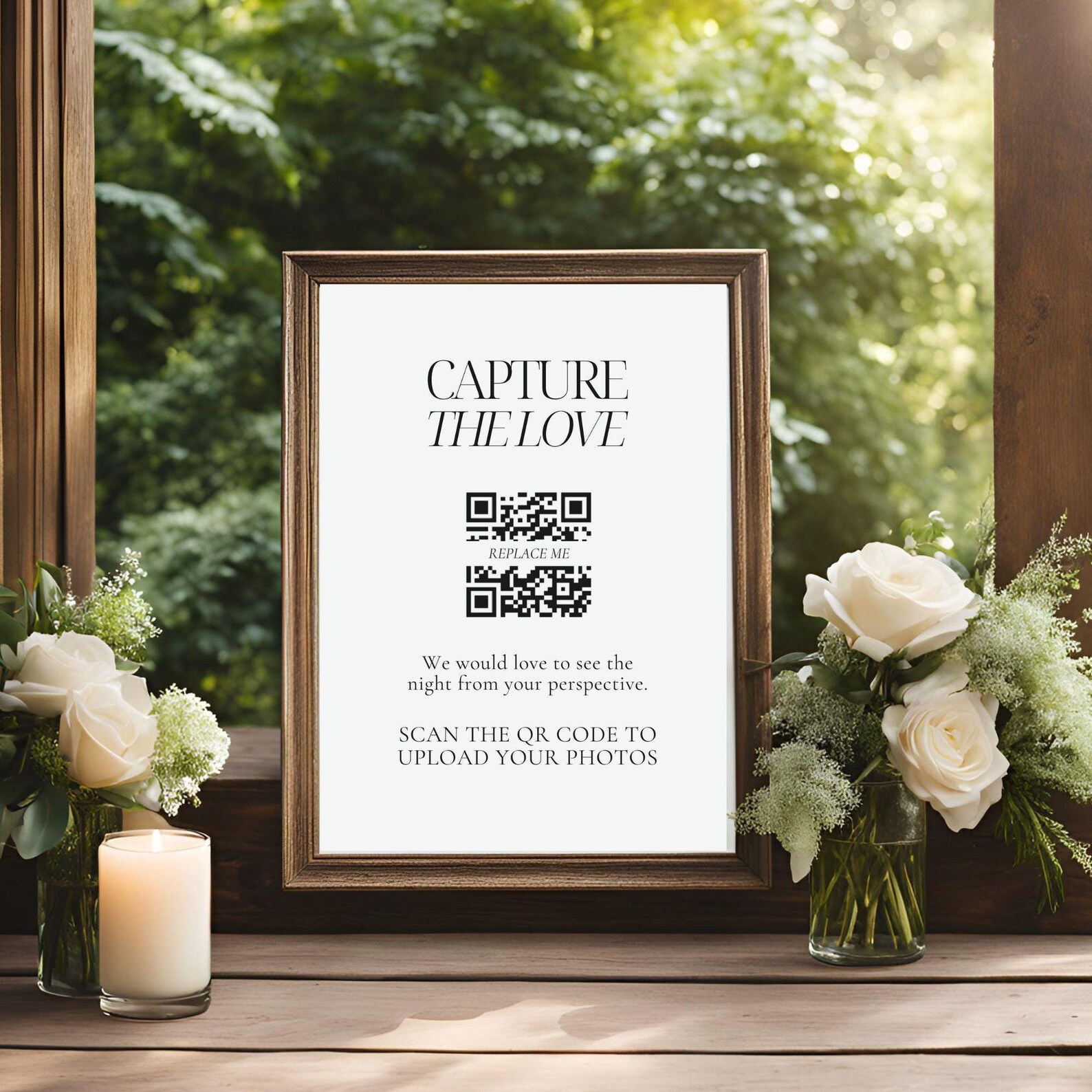 Editable QR Code Wedding Capture the Love Sign | 4 Sizes | Printable ...