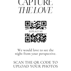 Editable QR Code Wedding Capture the Love Sign | 4 Sizes | Printable ...