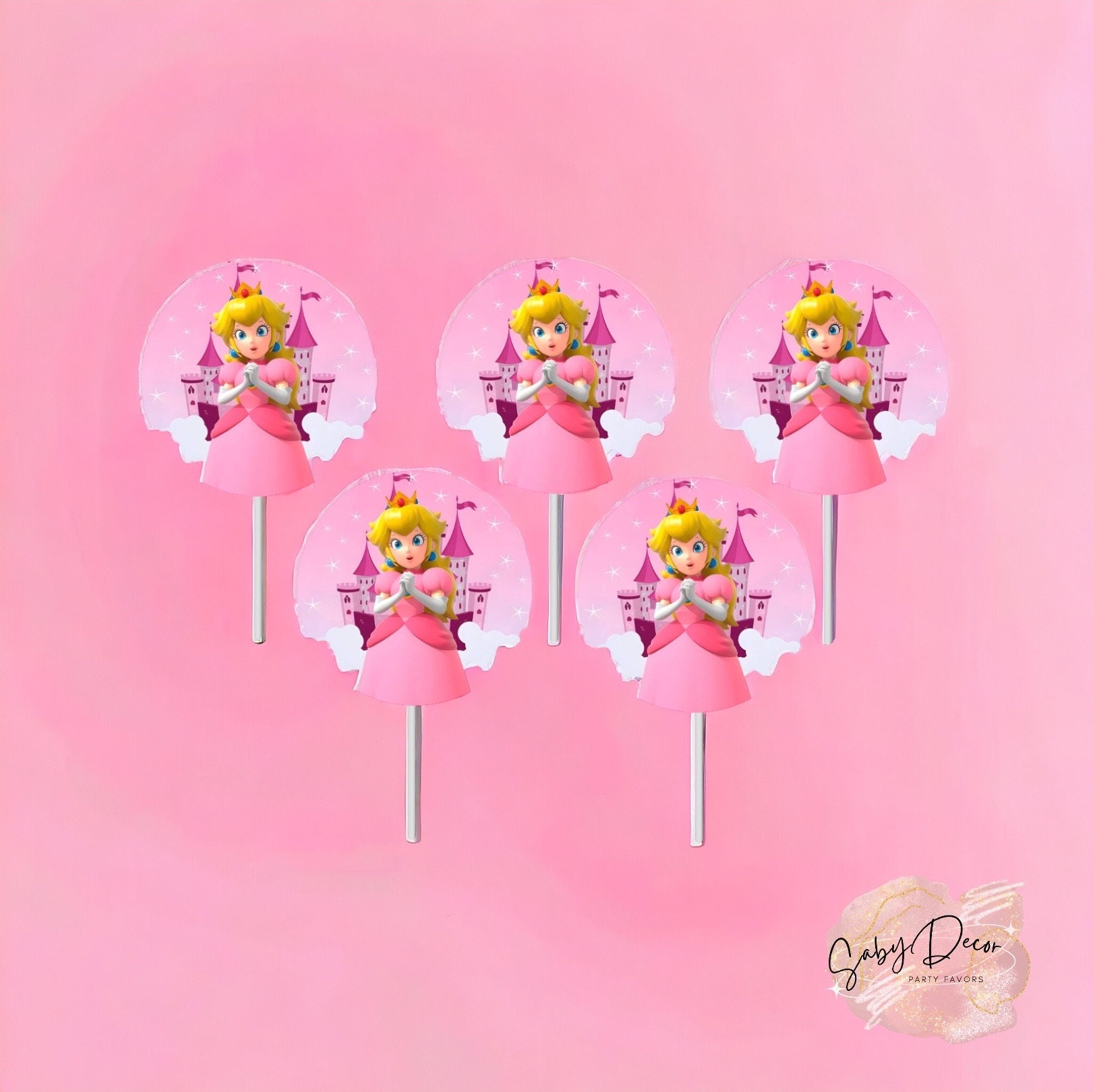Princess Peach Cupcake Topper, 12 Cupcake Toppers - Etsy