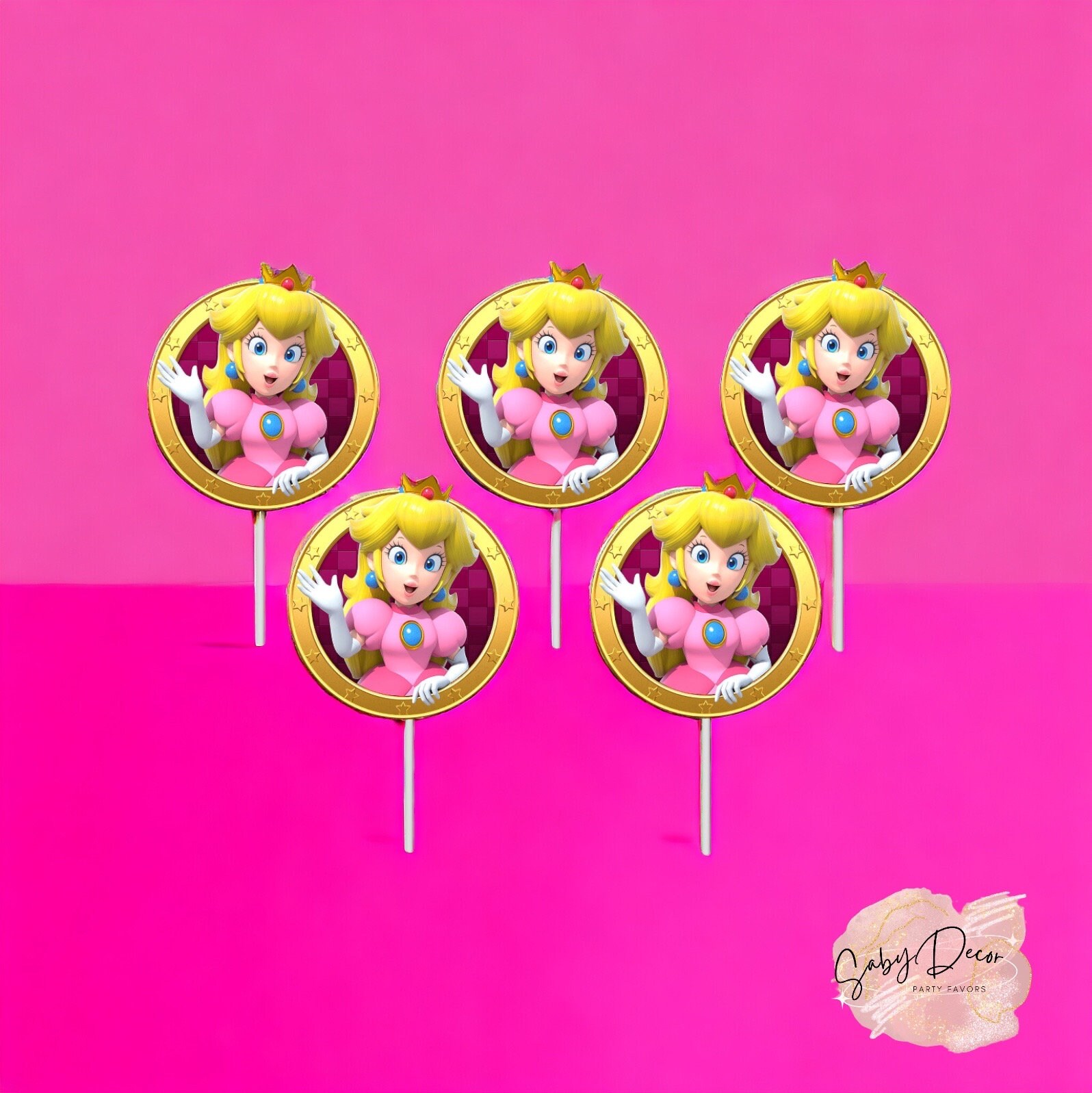 Princess Peach Cupcake Topper, 12 Cupcake Toppers - Etsy
