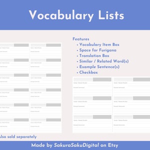 BUNDLE | Printable Japanese Study Sheets | Genkouyoushi | Vocabulary ...