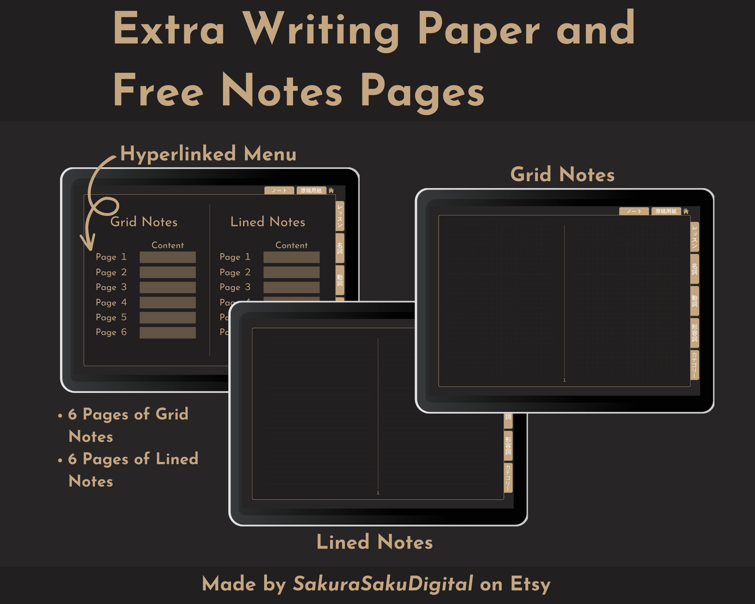Japanese Study Vocabulary Bank Digital Goodnotes & - Etsy