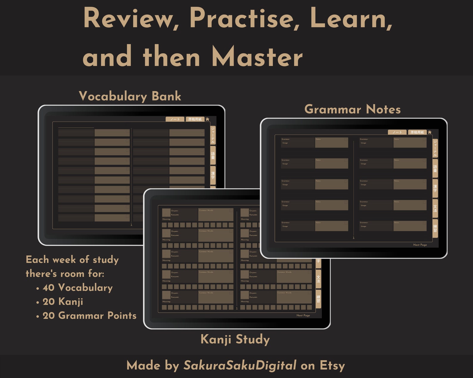 All-in-one Japanese Study Journal Digital Goodnotes & Notability Study ...