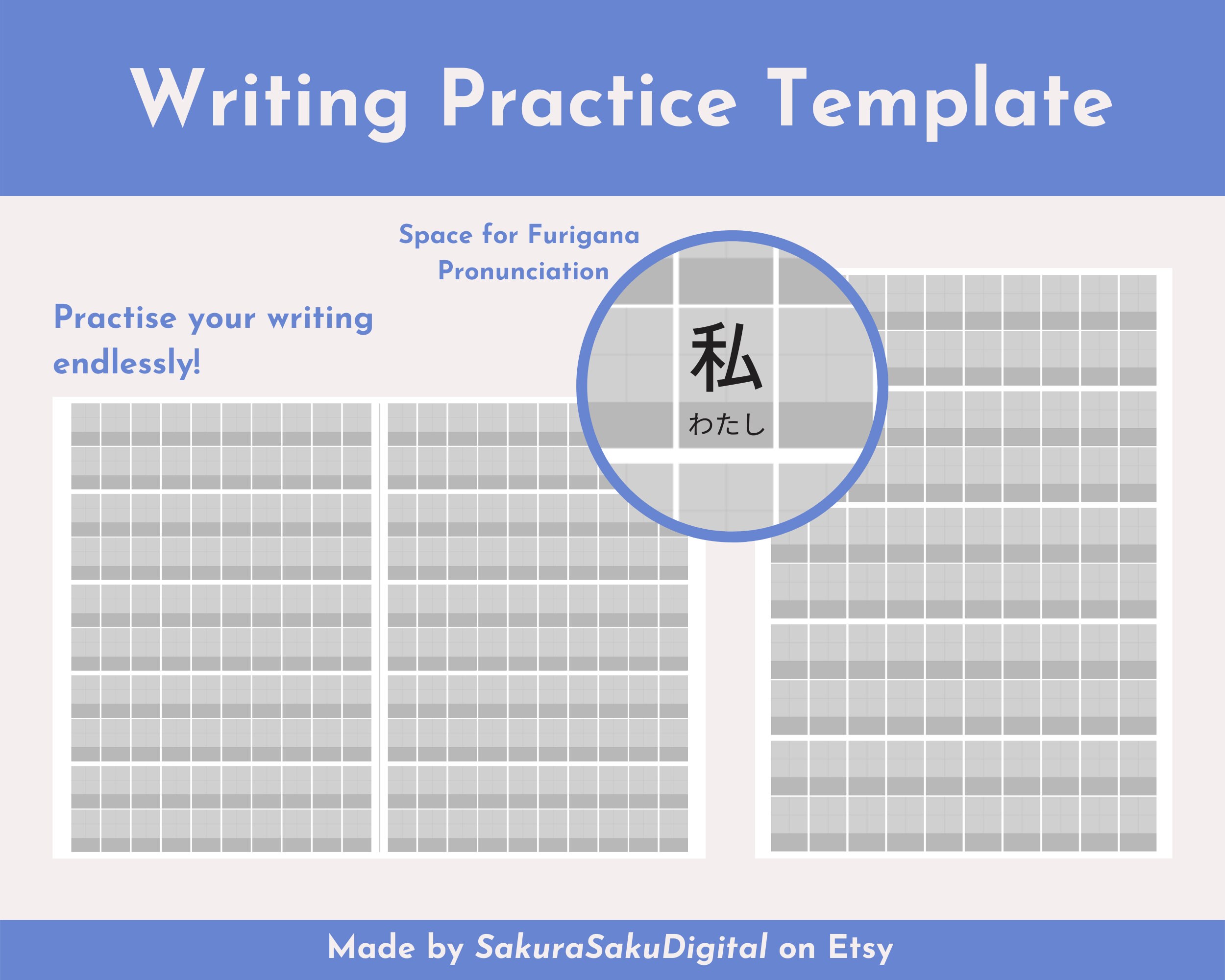 Printable Japanese Kanji Study Sheets | Print or Digital (goodnotes ...
