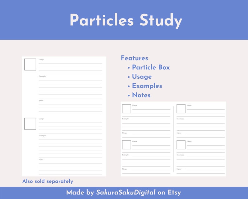BUNDLE | Printable Japanese Study Sheets | Genkouyoushi | Vocabulary ...