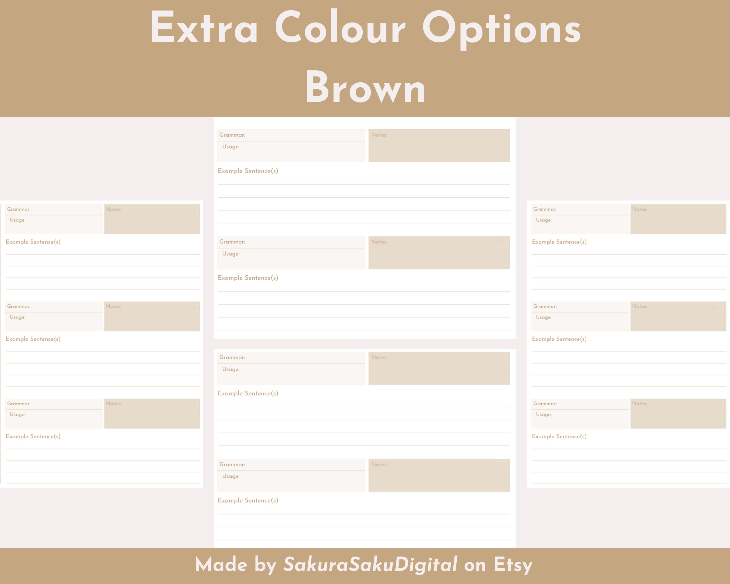 Printable Japanese Grammar Study Sheets Print or Digital goodnotes ...