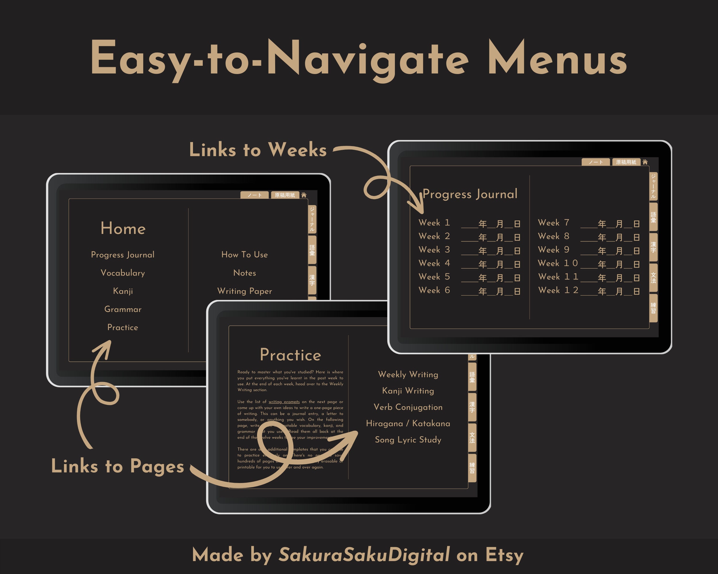 All-in-one Japanese Study Journal Digital Goodnotes & Notability Study ...