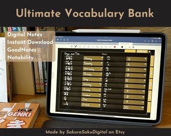8 Tab Digital Language Study Notebook Vocabulary Language - Etsy UK