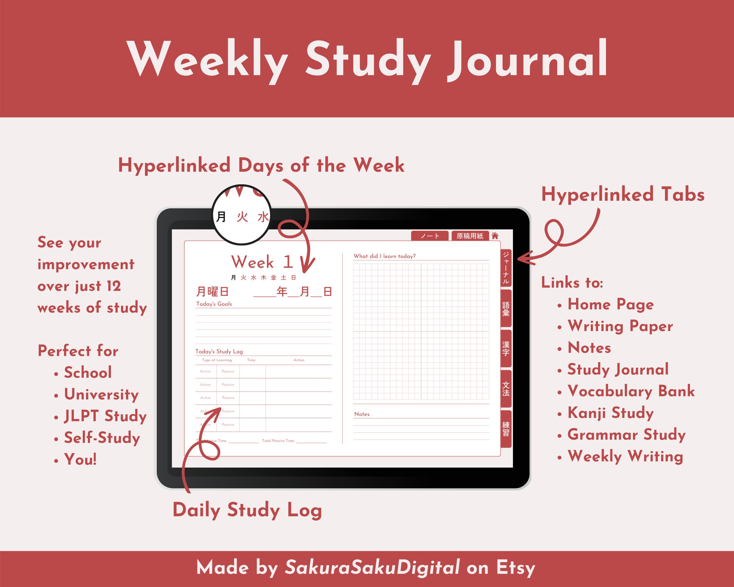 All-in-one Japanese Study Journal | Digital | Goodnotes & Notability ...