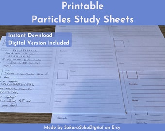Printable Japanese Grammar Study Sheets Print or Digital goodnotes ...