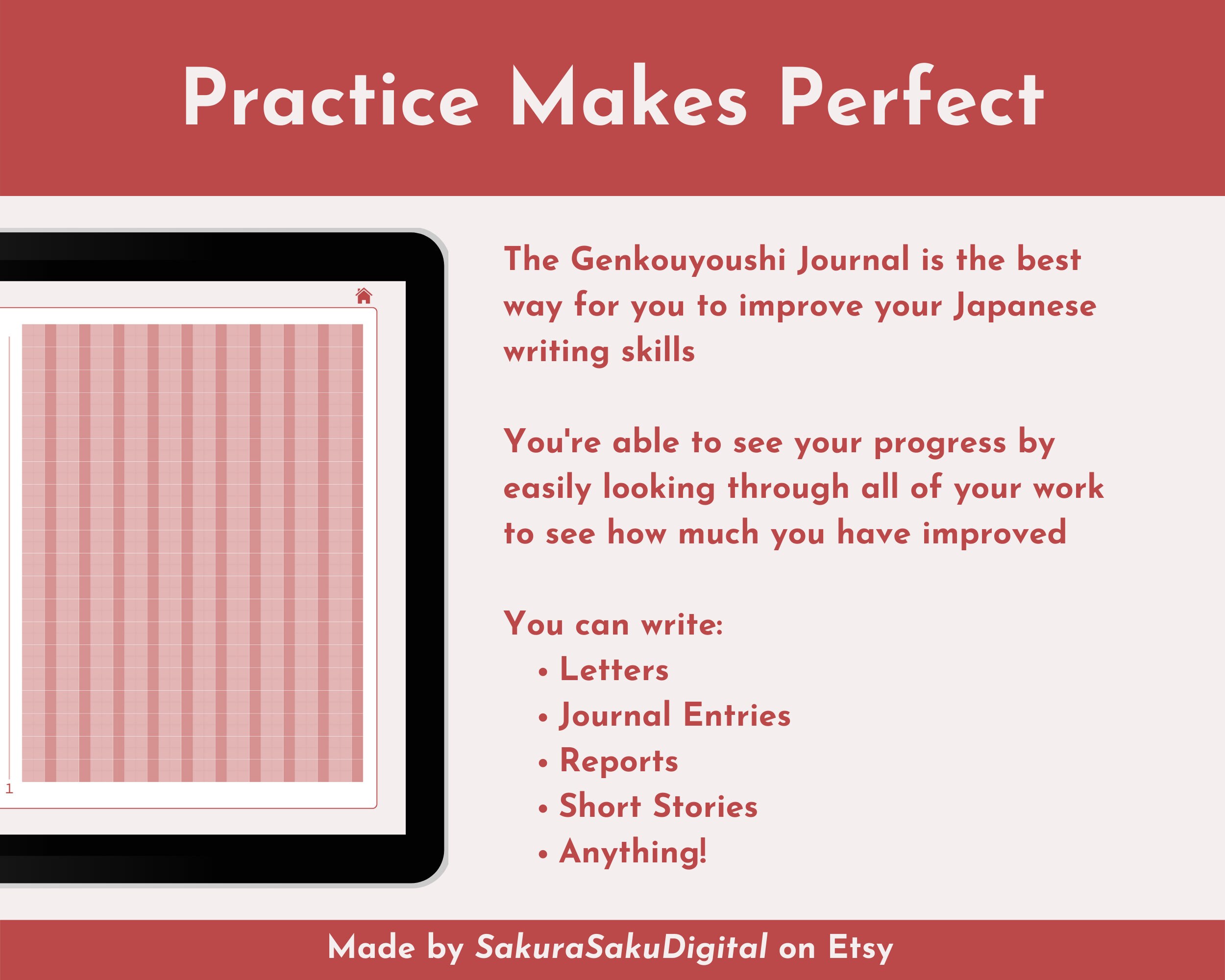 Japanese Writing Practice Journal | Digital | Goodnotes & Notability ...