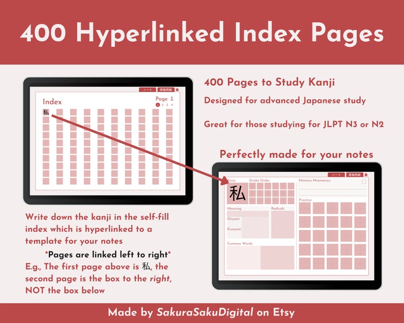 Japanese Kanji Self-study Journal | for Advanced Learners | 400 Kanji ...