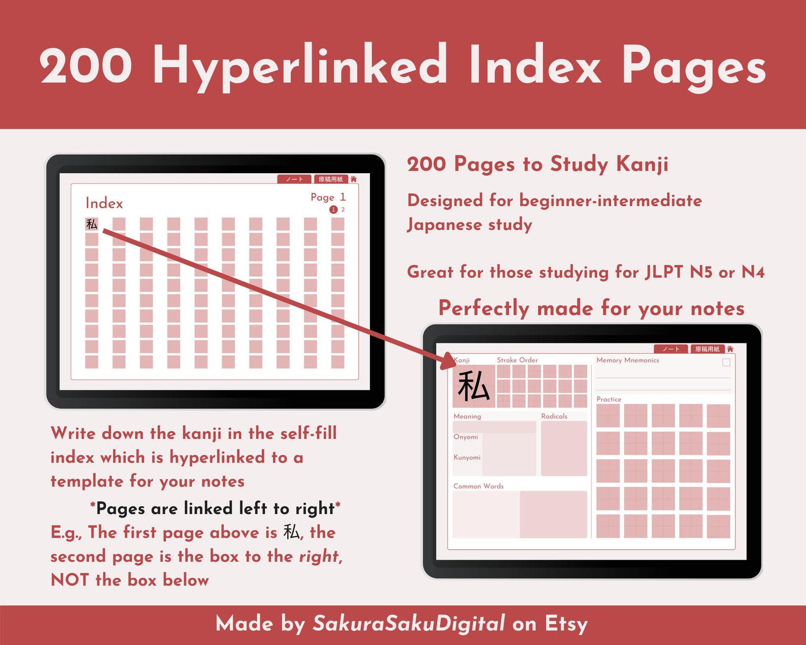 Japanese Kanji Self-study Journal | for Beginner-intermediate Learners ...